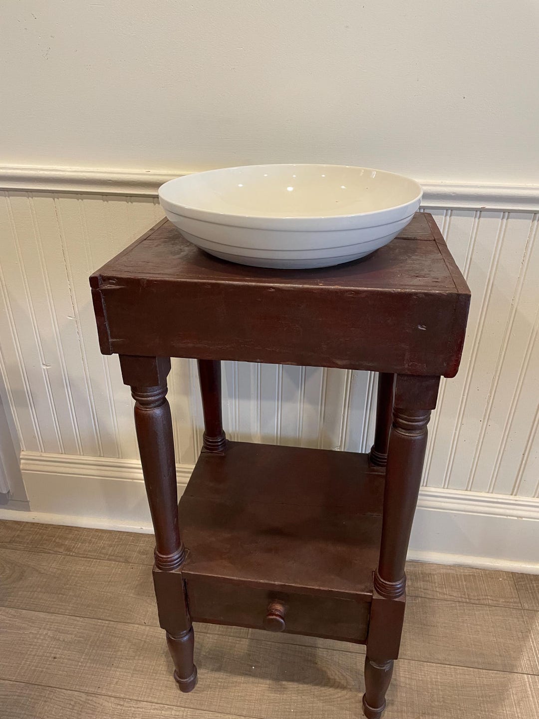 Antique Pine Wood Commode Side Table C. 1870 in Early Red Paint. - Etsy