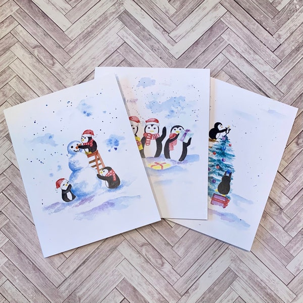 Penguin Card - Etsy
