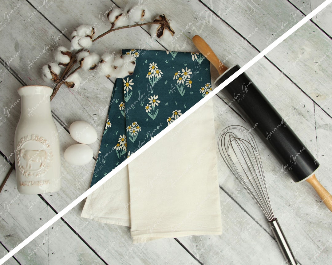 Tea Towel Rolling Pin - Sublimation Mockup - Etsy