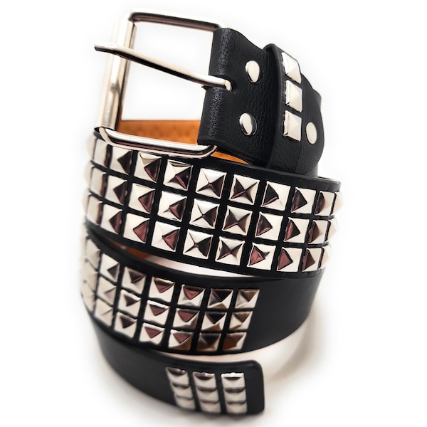 Studded Leather Belt - Etsy