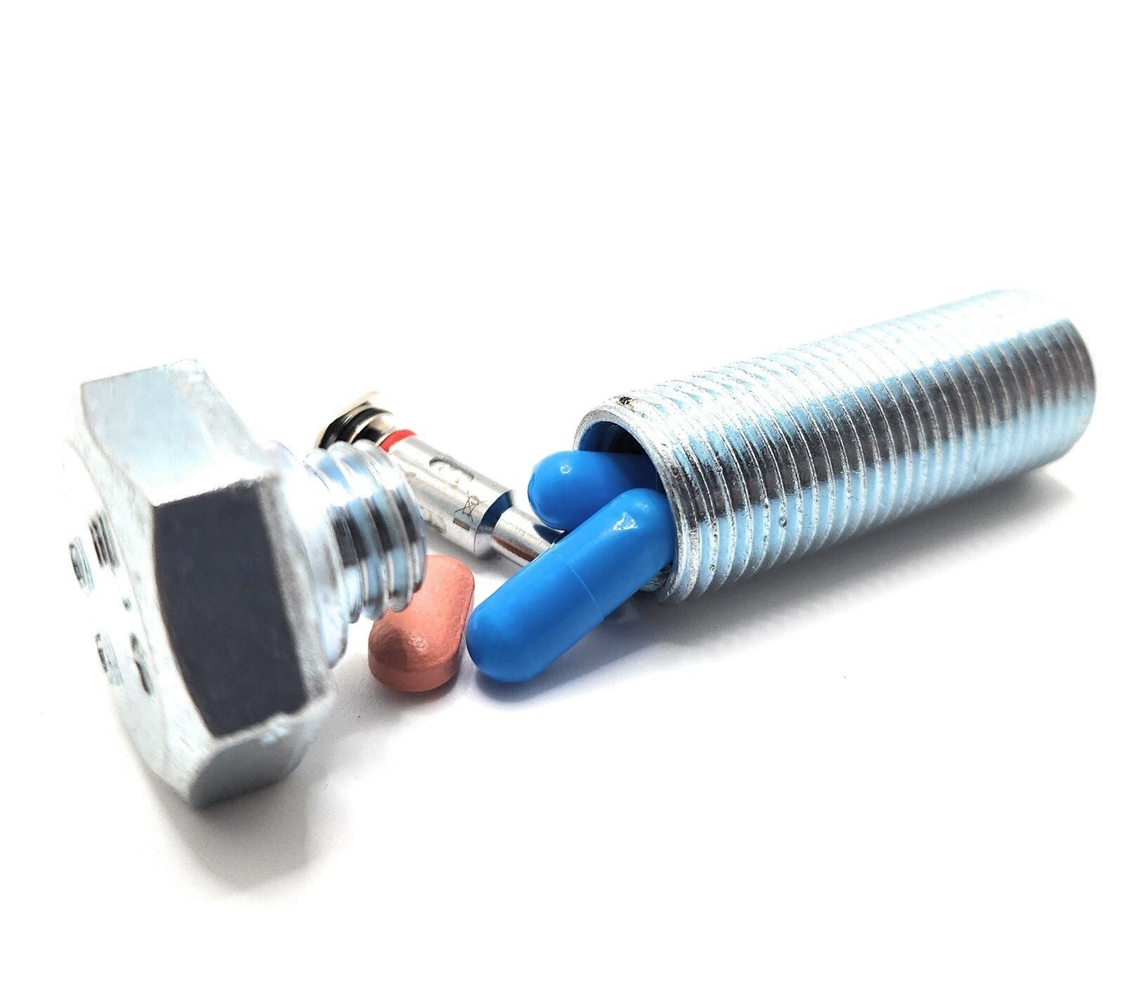 Bolt Diversion Safe Stash chrome Hidden Compartment Pill Safe - Etsy