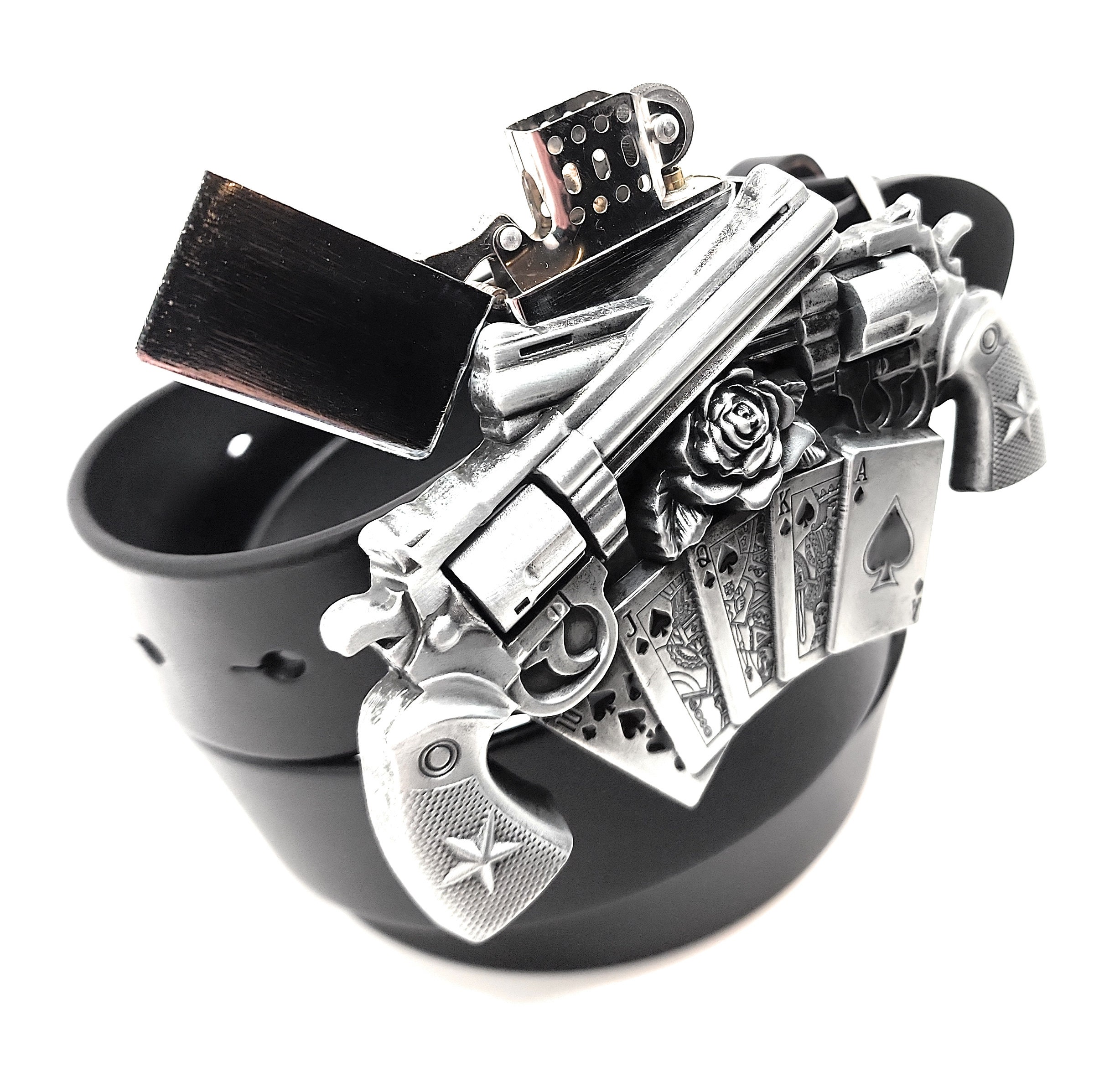 Spinning Revolvers Lighter Belt Buckle and Premium Leather - Etsy
