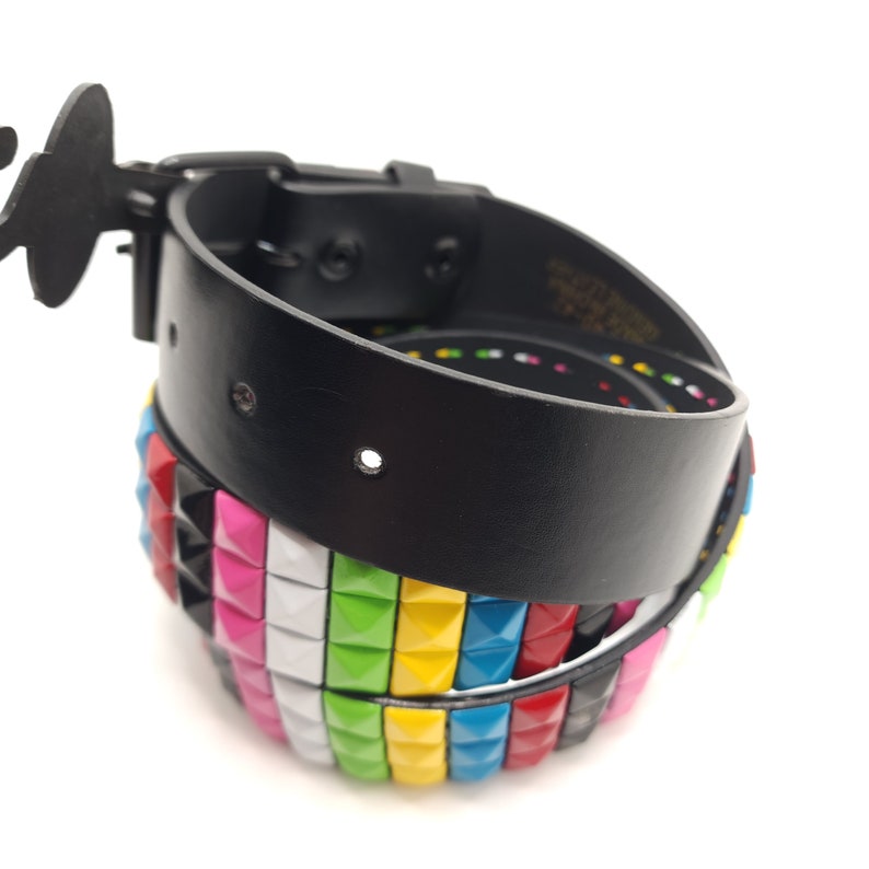 Multi-color Studded Belt Punk - Etsy