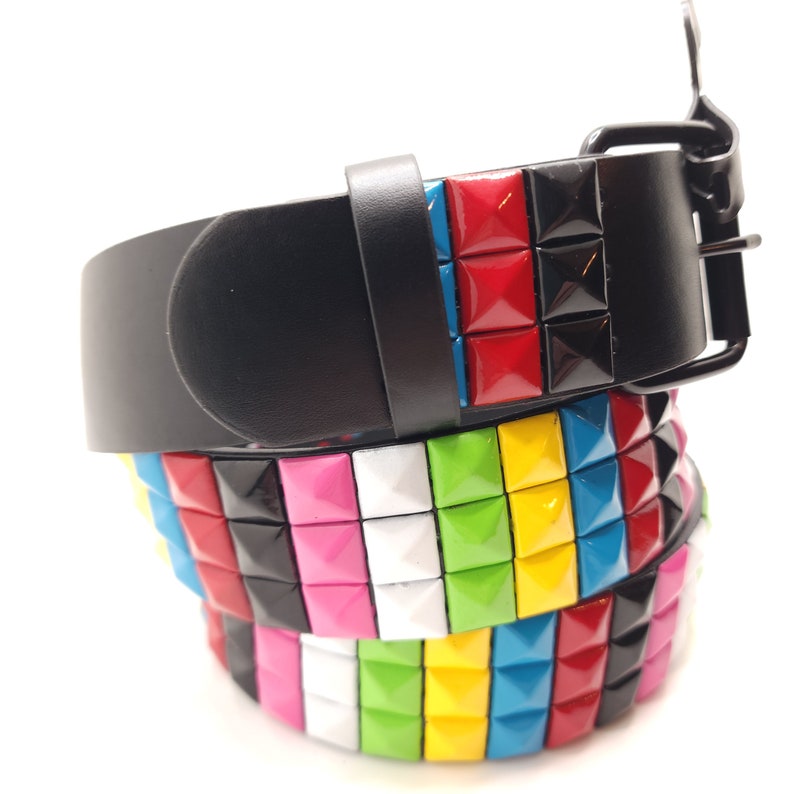 Multi-color Studded Belt Punk - Etsy