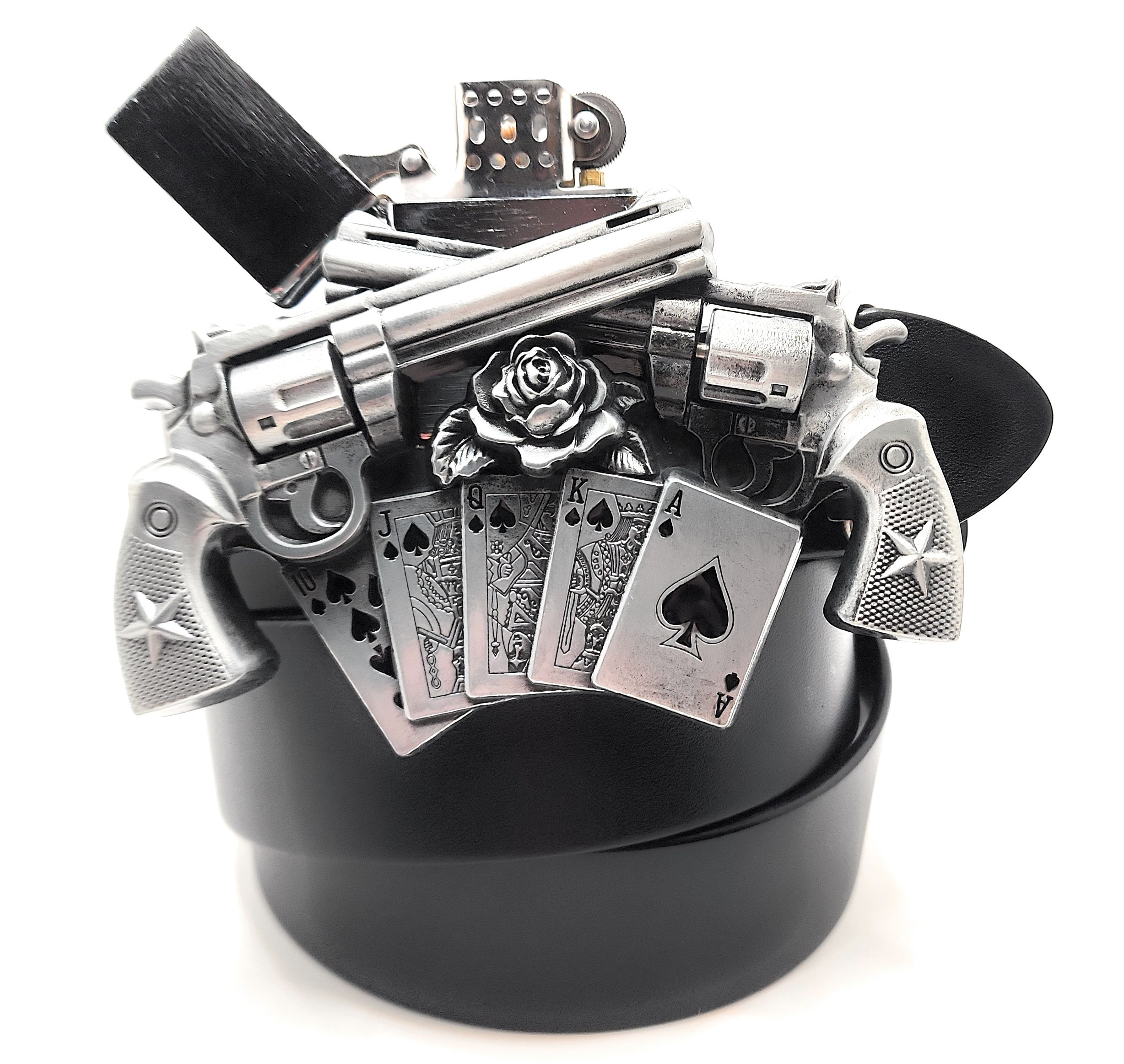 Spinning Revolvers Lighter Belt Buckle and Premium Leather - Etsy