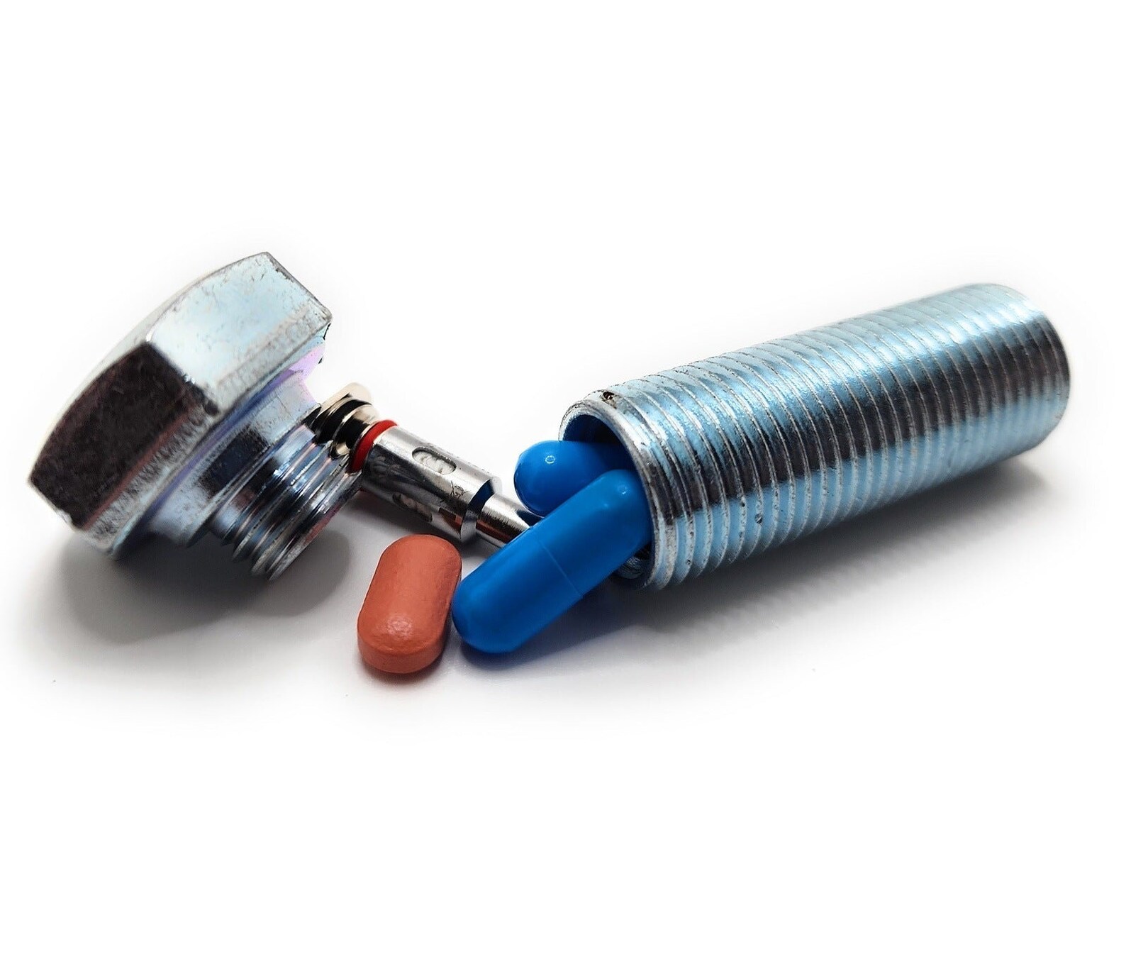 Bolt Diversion Safe Stash chrome Hidden Compartment Pill Safe - Etsy