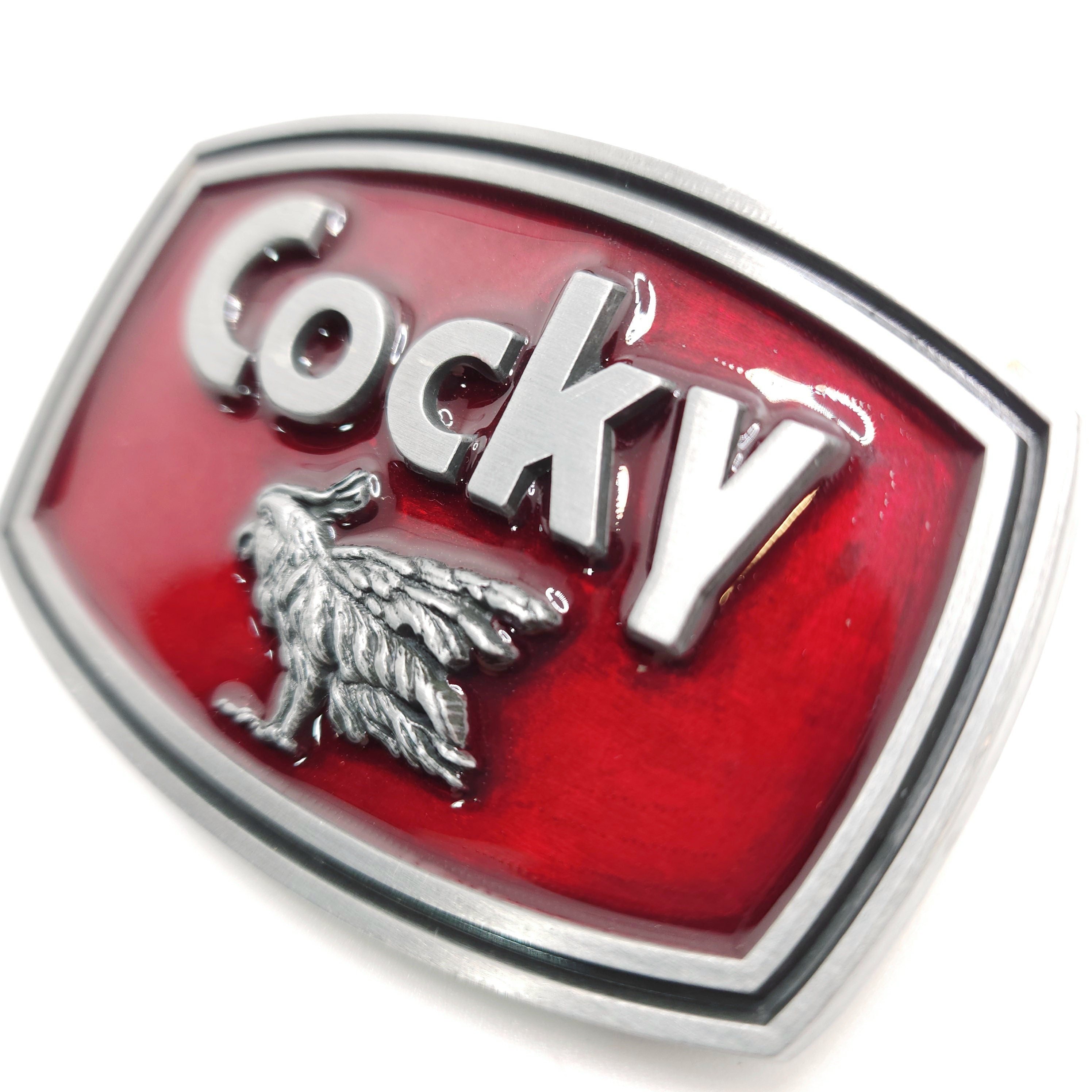 Cocky Rooster Men's Belt Buckle Antique Silver Red Enamel - Etsy