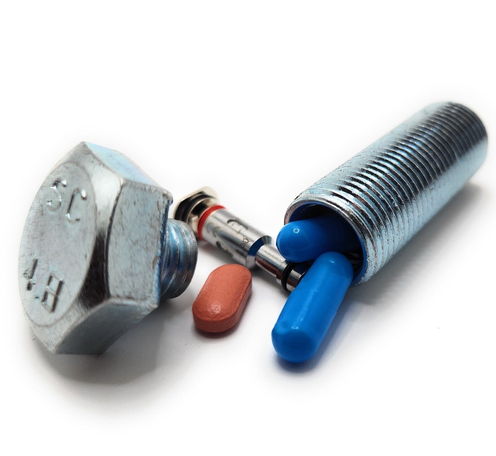 Bolt Diversion Safe Stash chrome Hidden Compartment Pill Safe - Etsy