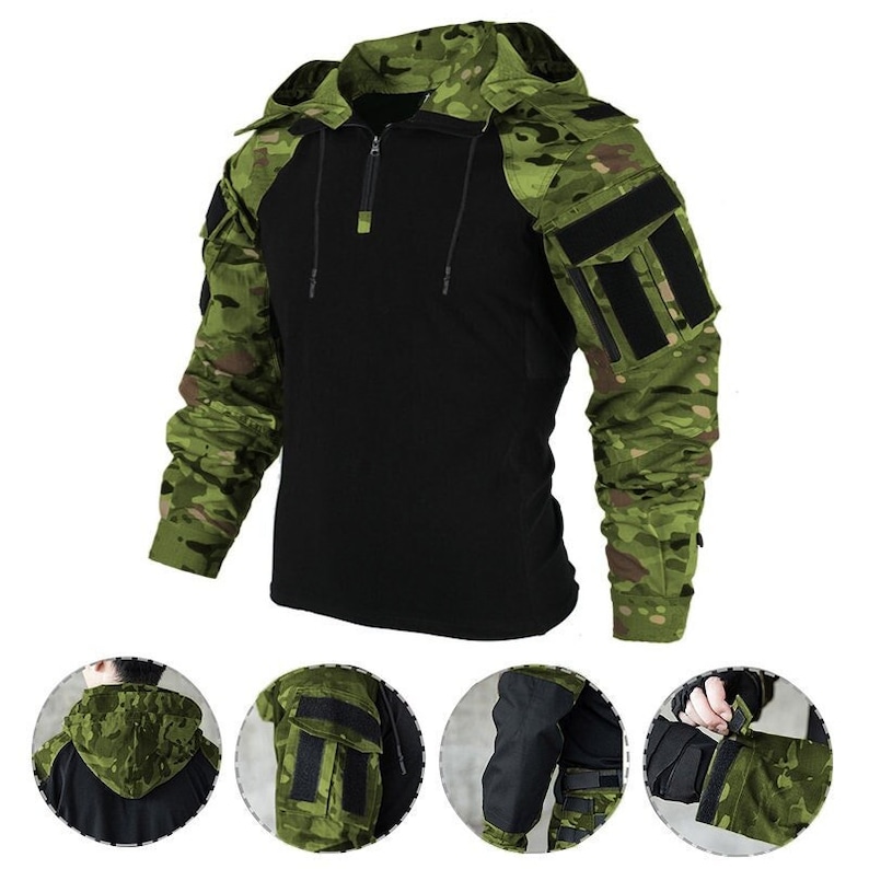 US Army CP Green Camouflage Multicam Military Combat T-shirt Men ...