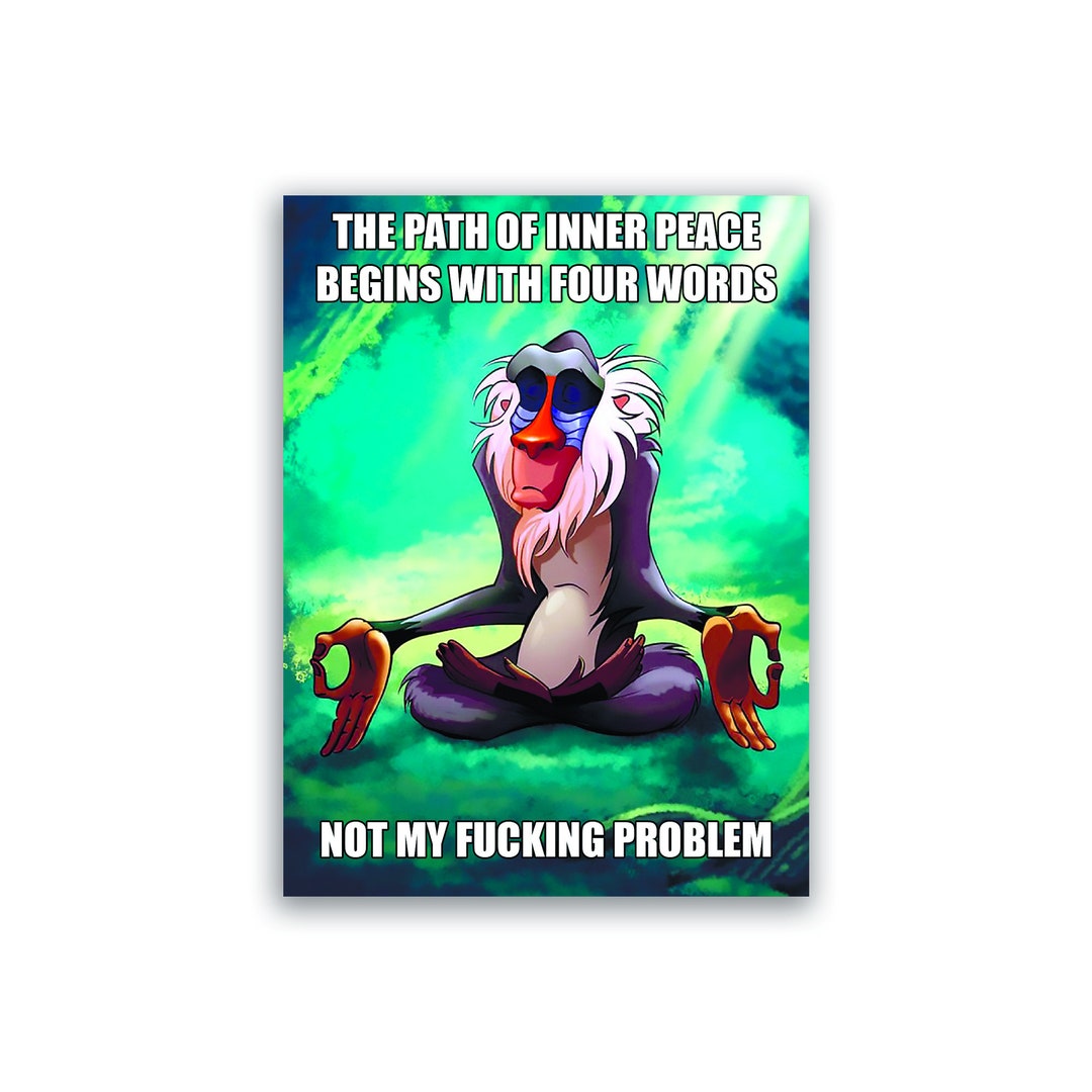 Funny Inner Peace Meditation/ Sticker / Waterproof Vinyl Decal. Fun ...