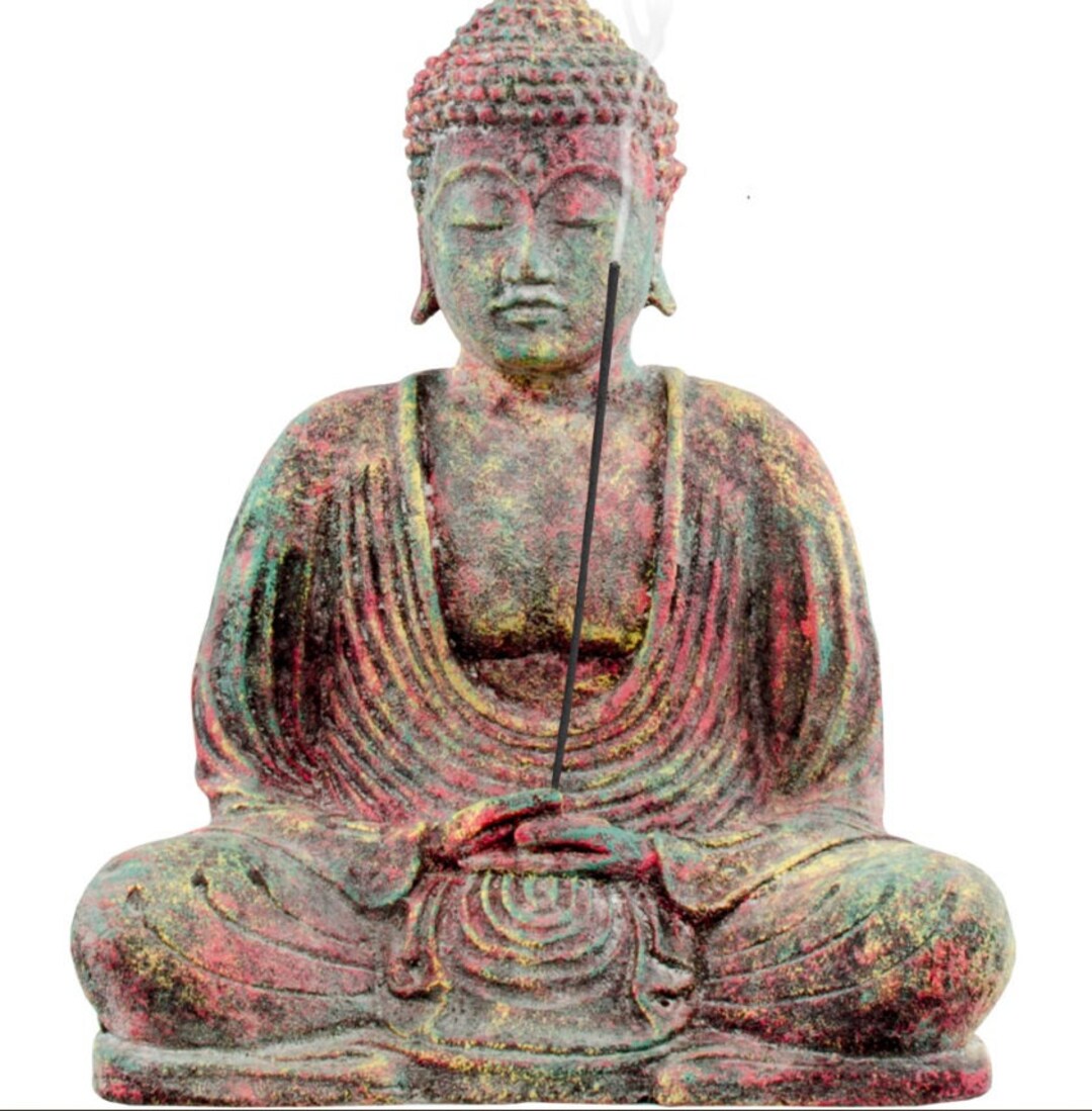 Volcanic Stone Buddha Incense Holder Statue. Meditating Buddha Statue ...