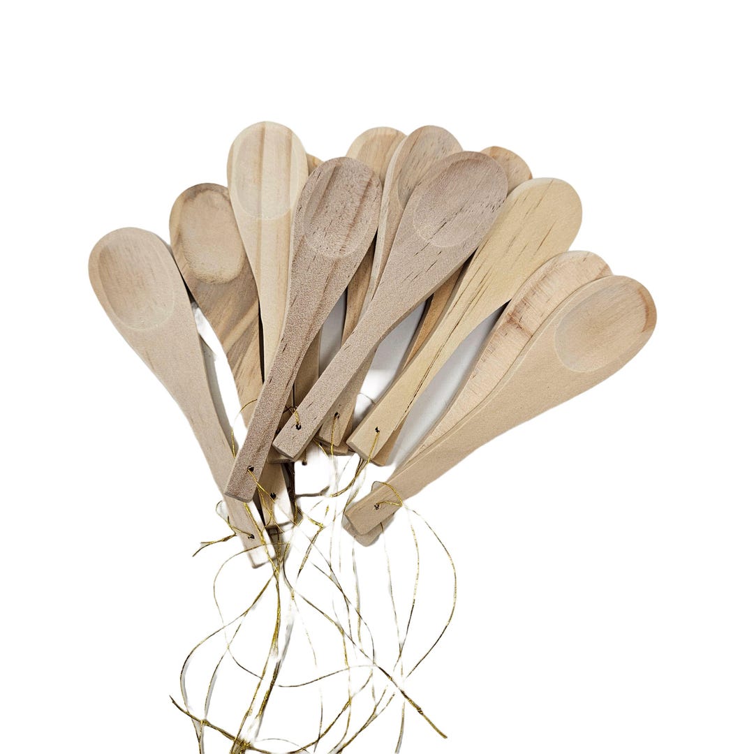 5 Inch Bulk Decorative Mini Wooden Spoons for Crafts, Rituals, Herbs ...