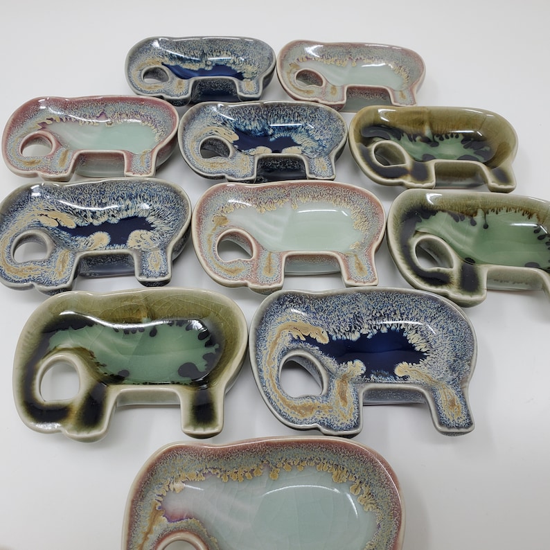 Single Glazed Mini Elephant Dish for Condiments Dipping | Etsy
