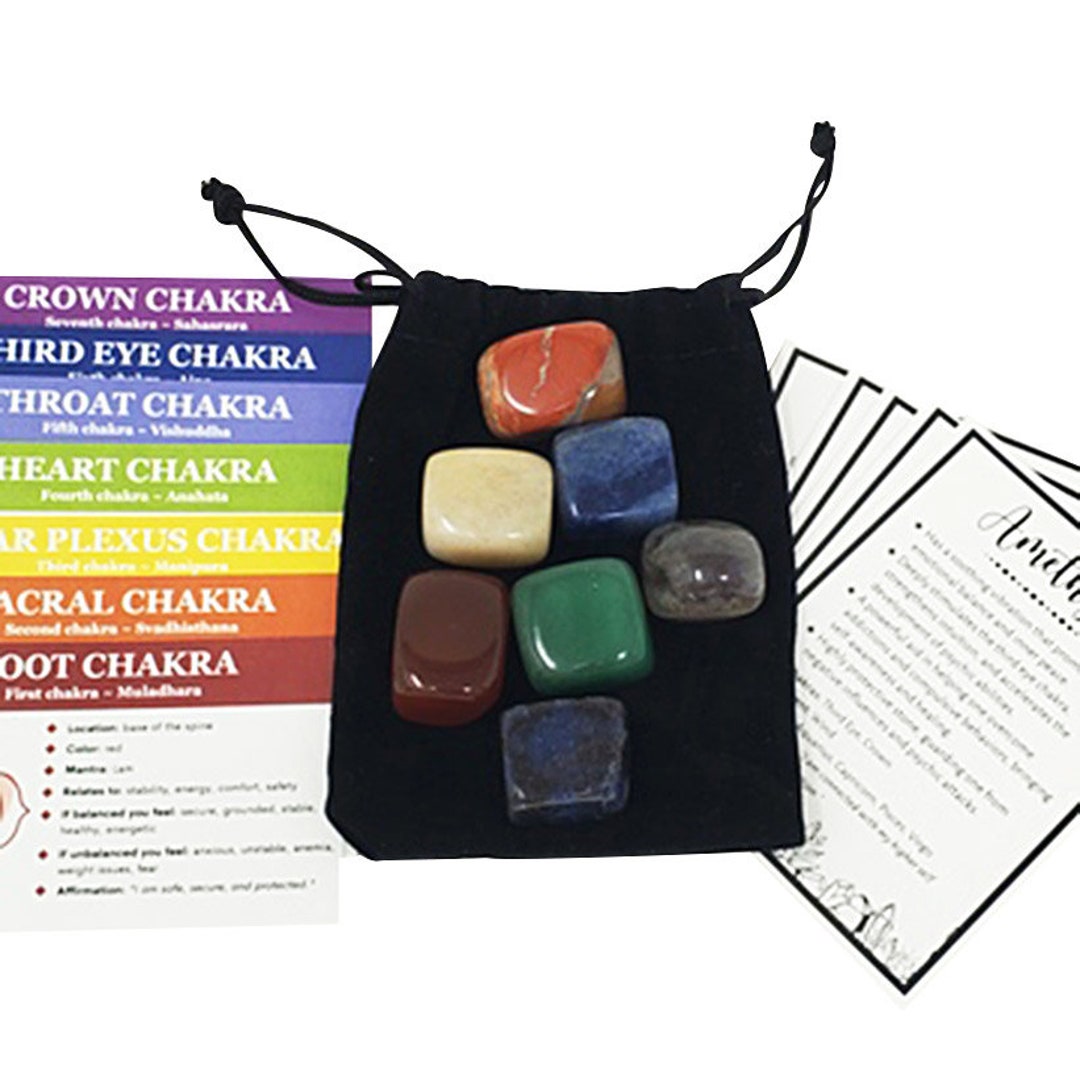 Chakra Stone Kit, Chakra Stones, Chakra Crystal Kit, 7 Chakra Tumbled ...
