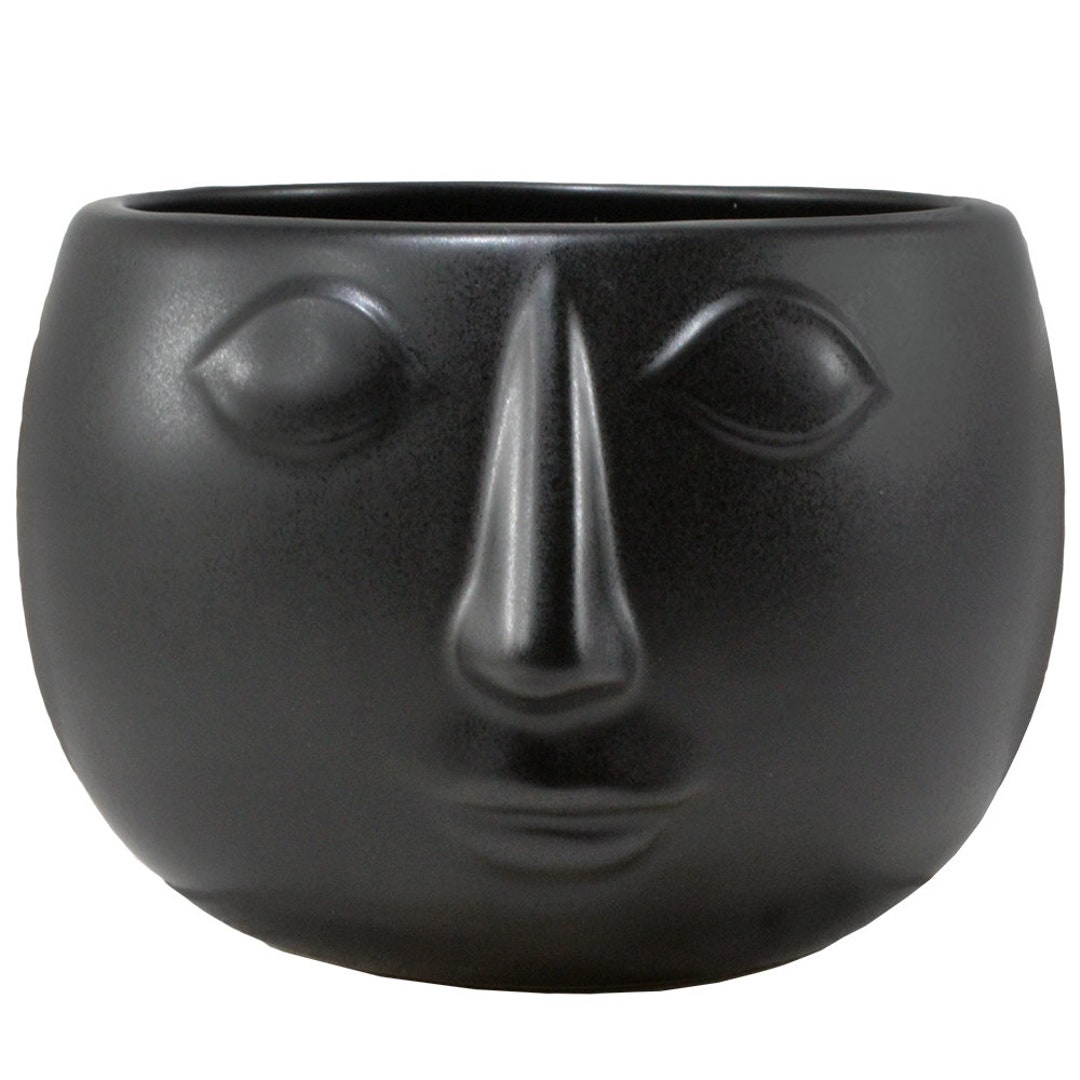 Black Ceramic Modern Face Planter Pot, Face Flower Pot, Succulent ...