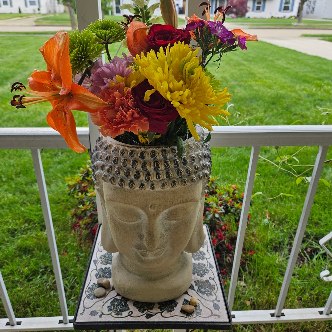 Zen Buddha Planter Unique Spiritual Garden Décor, Mindful Home Accent ...