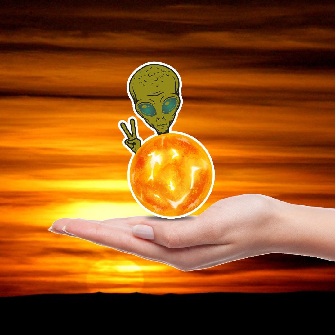 Solar Eclipse Alien Sticker / Great North American Eclipse / Waterproof ...