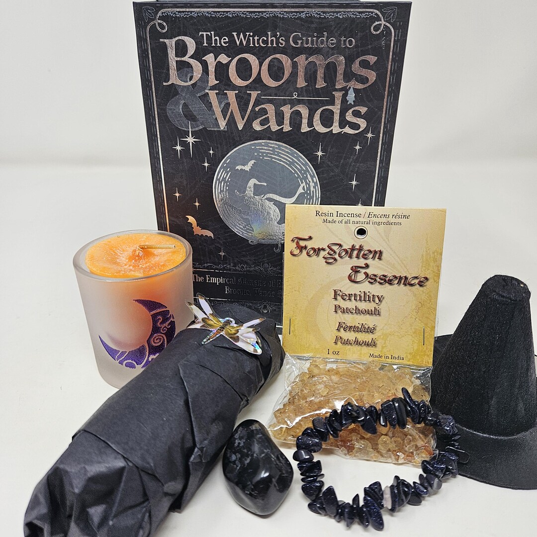 Witch's Guide to Brooms and Wands Gift Spell Kit, Includes Votive ...