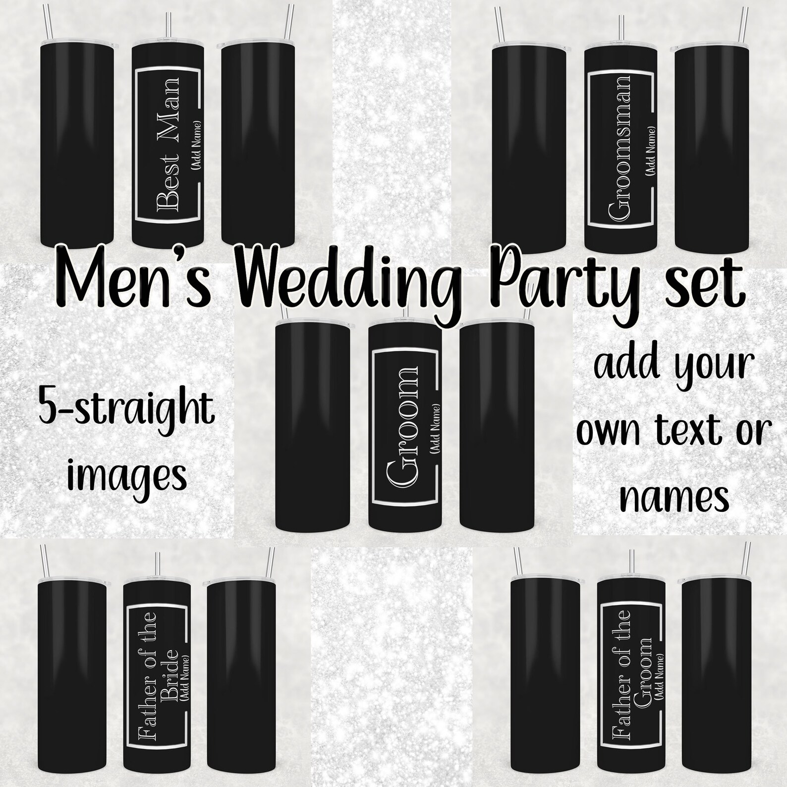 Customize Men's Wedding Party Bundle Matching Set Bridal Add Names ...