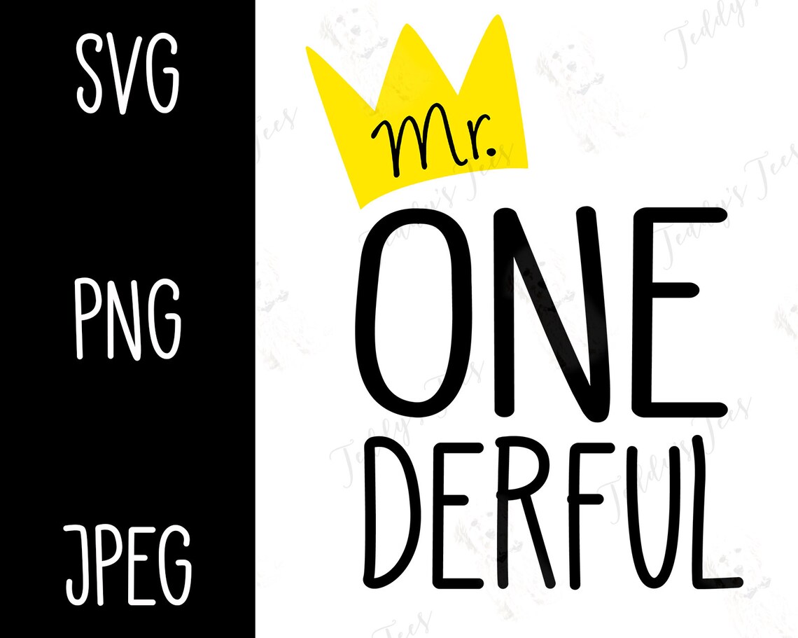 Mr. "one"derful SVG, PNG, JPEG - Etsy