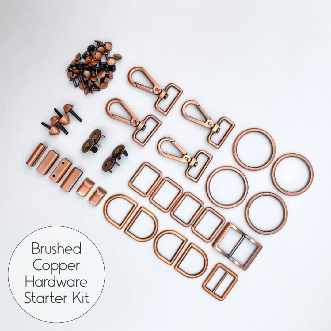 Brushed Copper Hardware Starter Kit Bag Making - Etsy