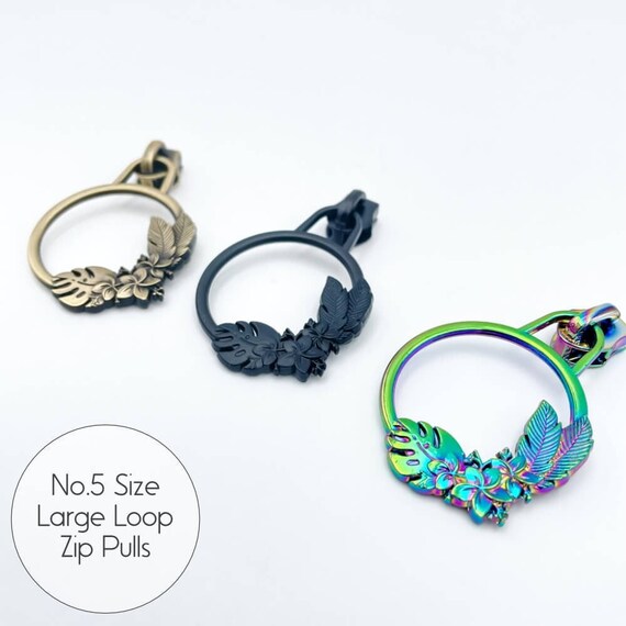 Large Floral Loop No.5 Zipper Pulls Pack of 2 | Etsy Australia