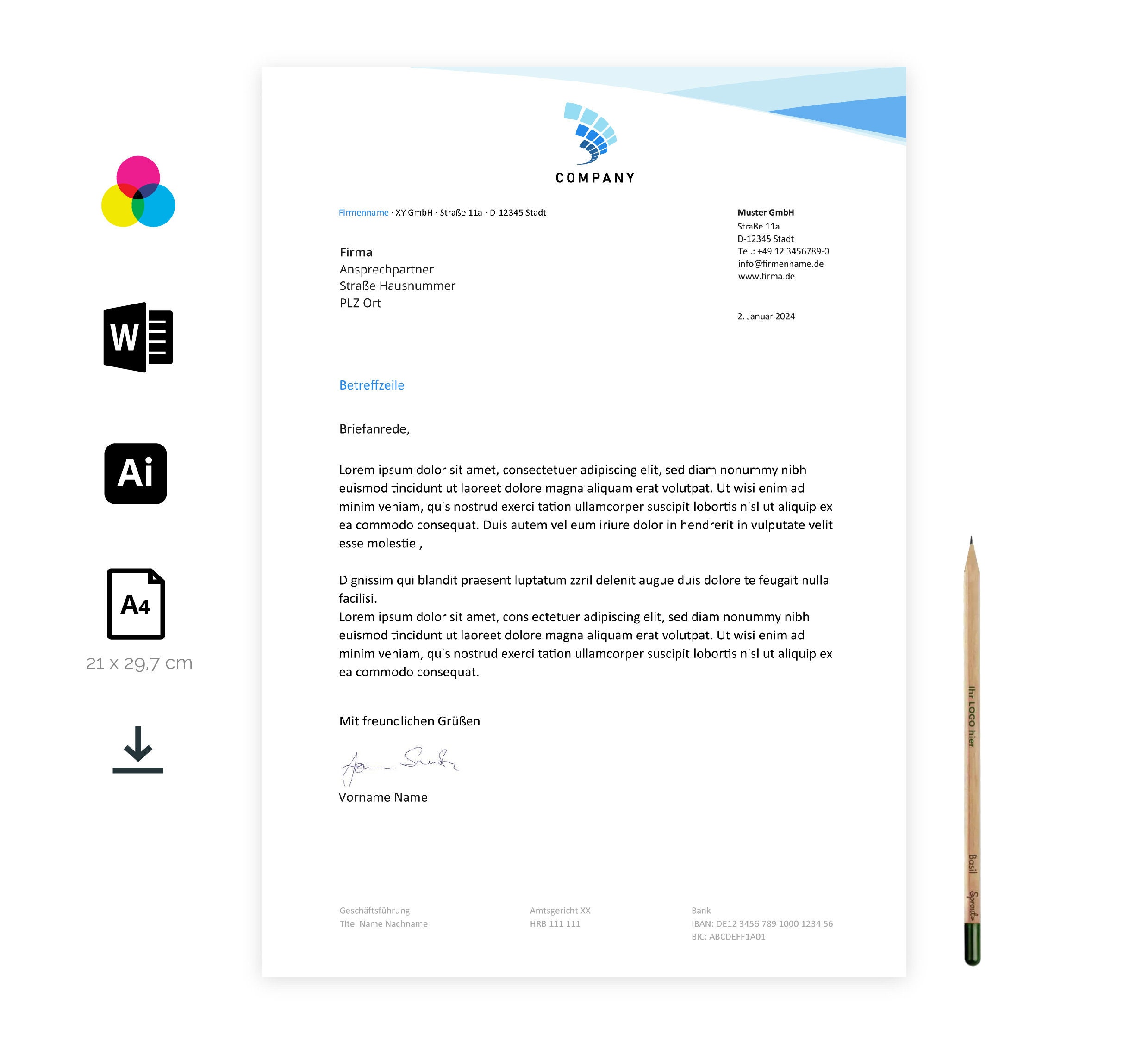 Business Letter Template, Letter Word Template | Business Template ...