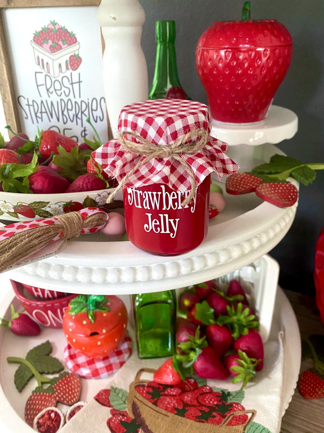 Faux Strawberry Jelly Jar - Home Decor - Etsy