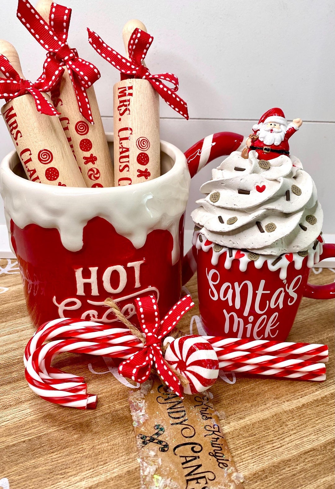Kris Kringle's Candy Canes - Set of 4 With Distressed Tag - Vintage ...