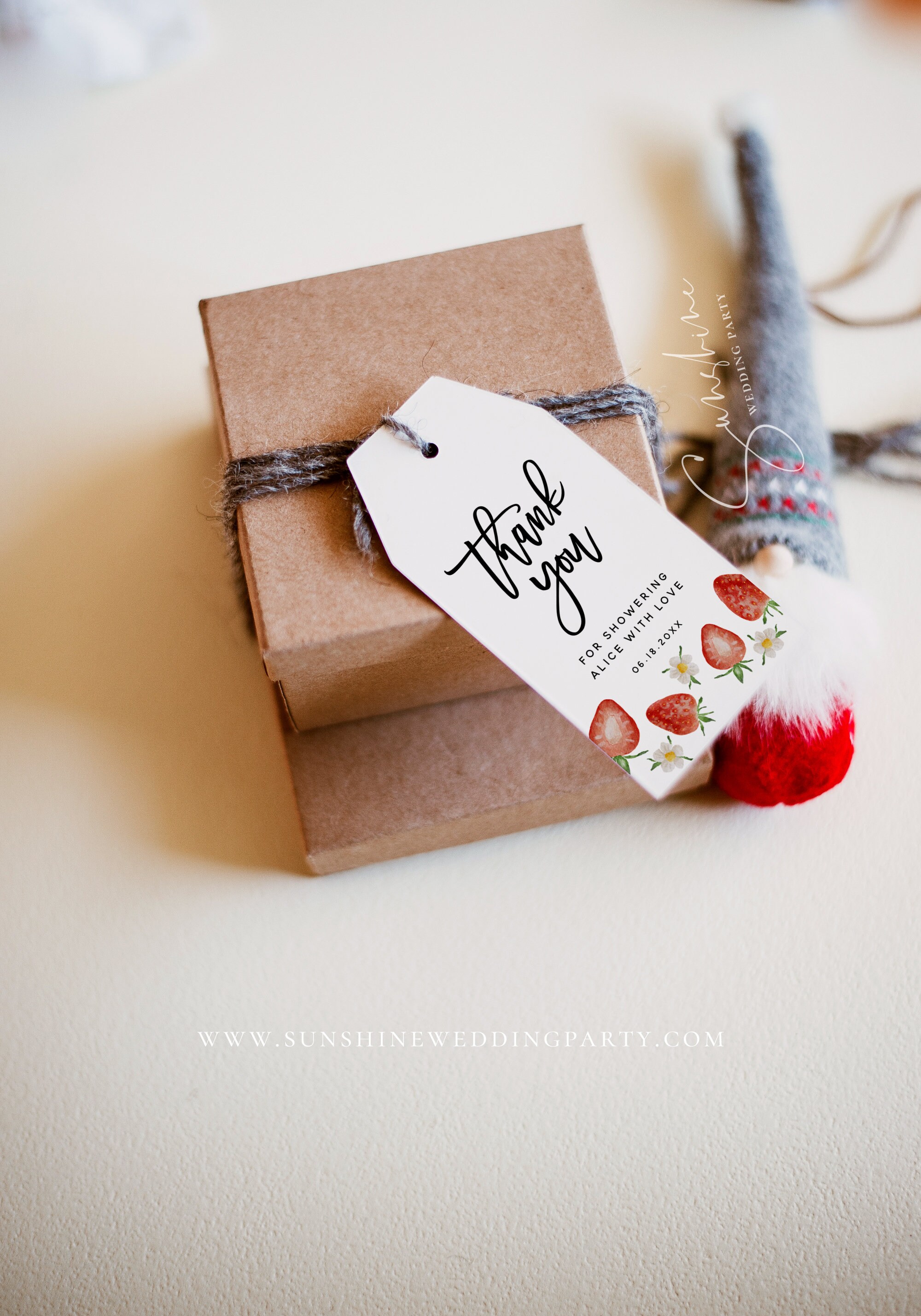 Strawberry Thank You Favors Tag Template, Strawberry Gift Tags ...