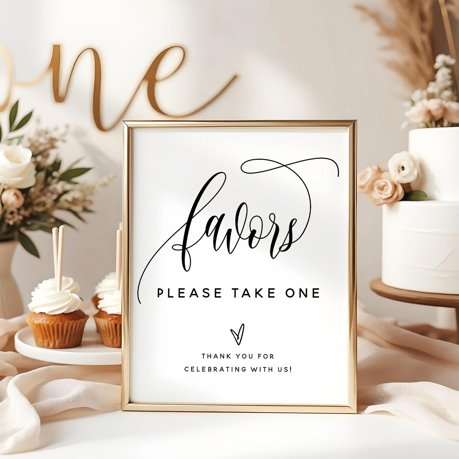 PRINTED + SHIPPED Favors Please Take One Sign: Elegant Wedding ...