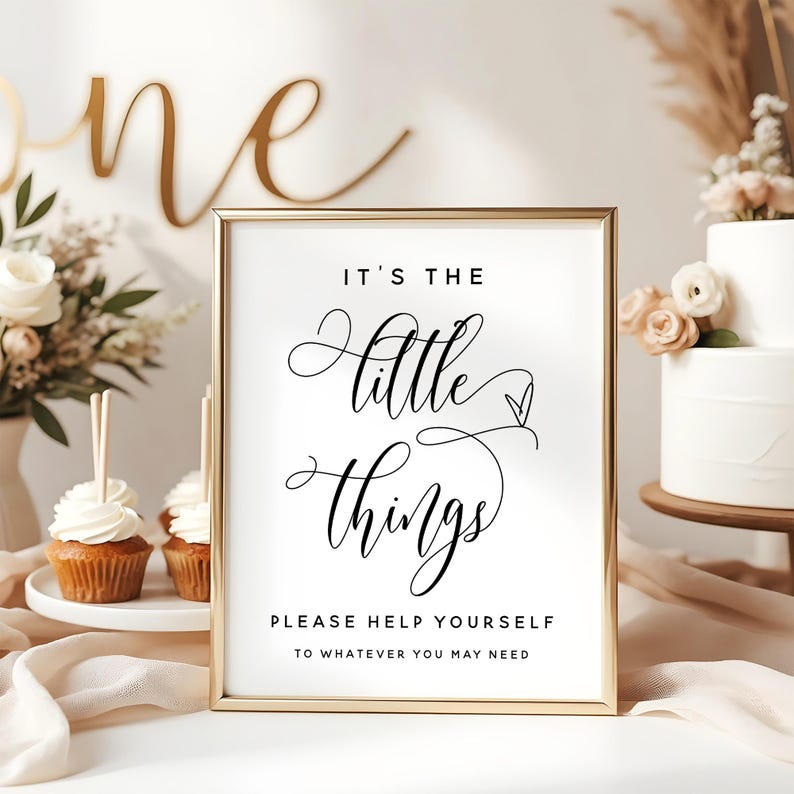 PRINTED + SHIPPED 8x10" It’s the Little Things Wedding Sign | Elegant ...