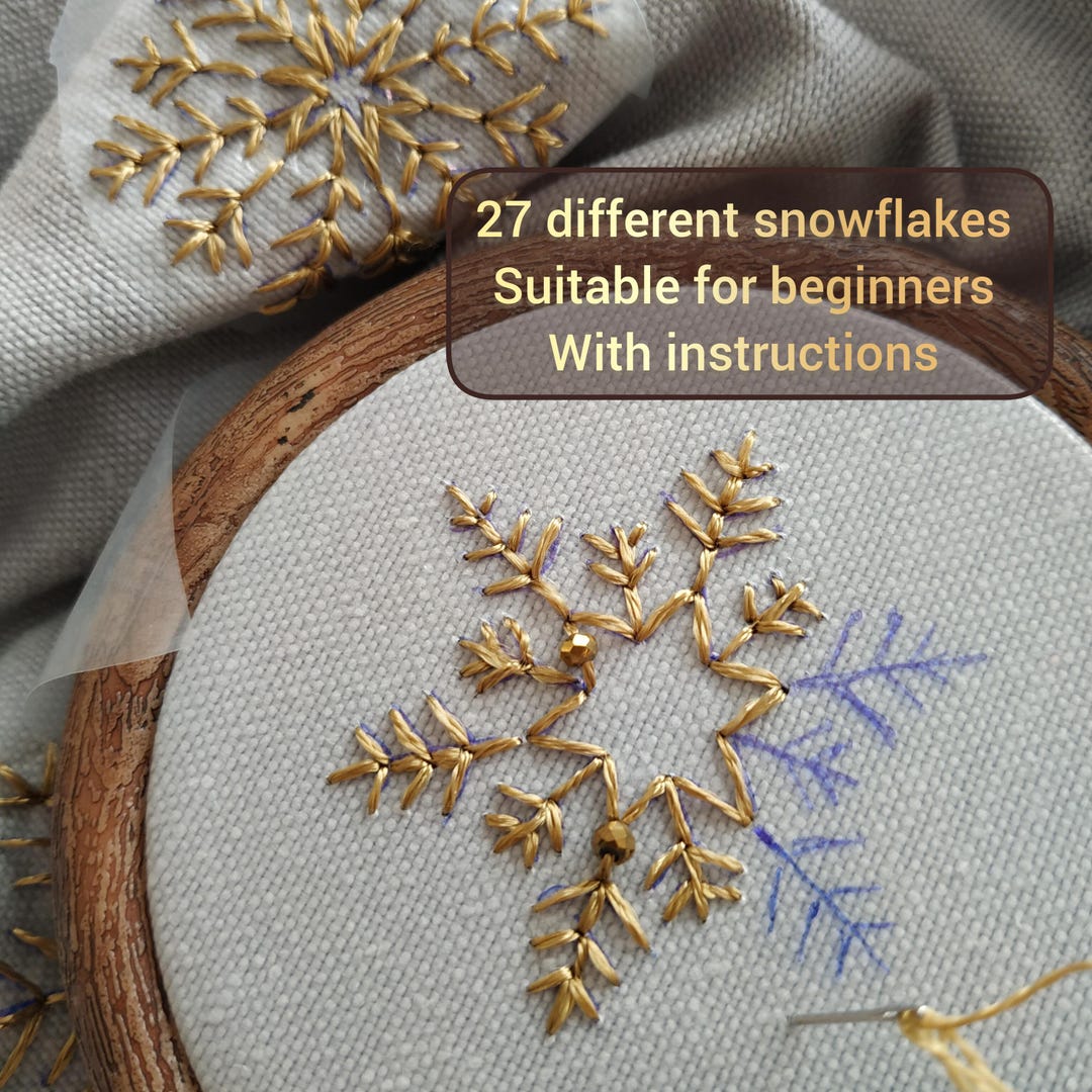 Snowflake Hand Embroidery Pattern: 27 Winter Designs (PDF Pattern) - Etsy