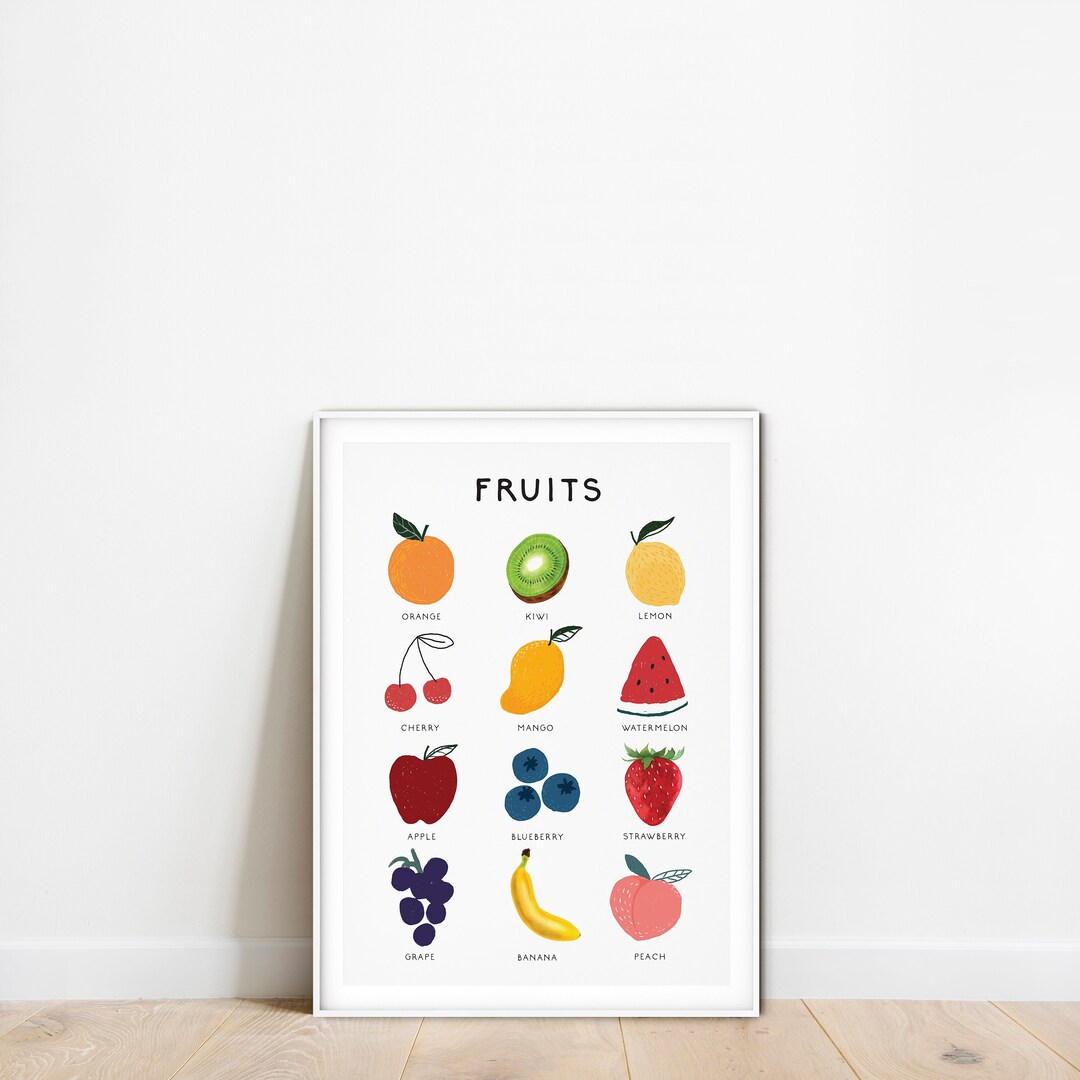 Fruits Printable, Montessori Poster, Homeschool Resources, Children's ...