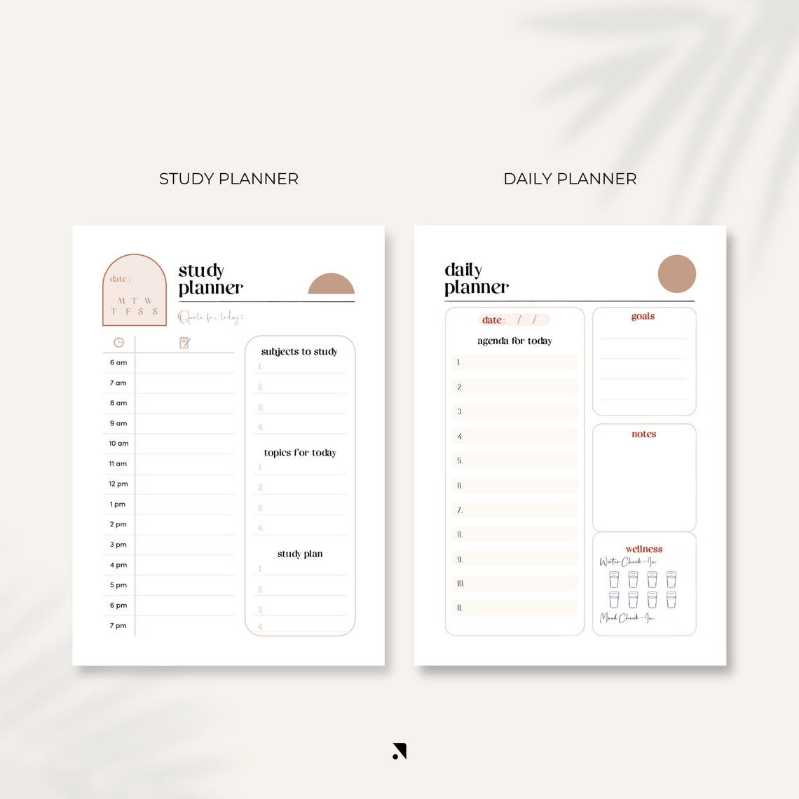 Academic Planner Printable Academic Diary Student Planner - Etsy Canada