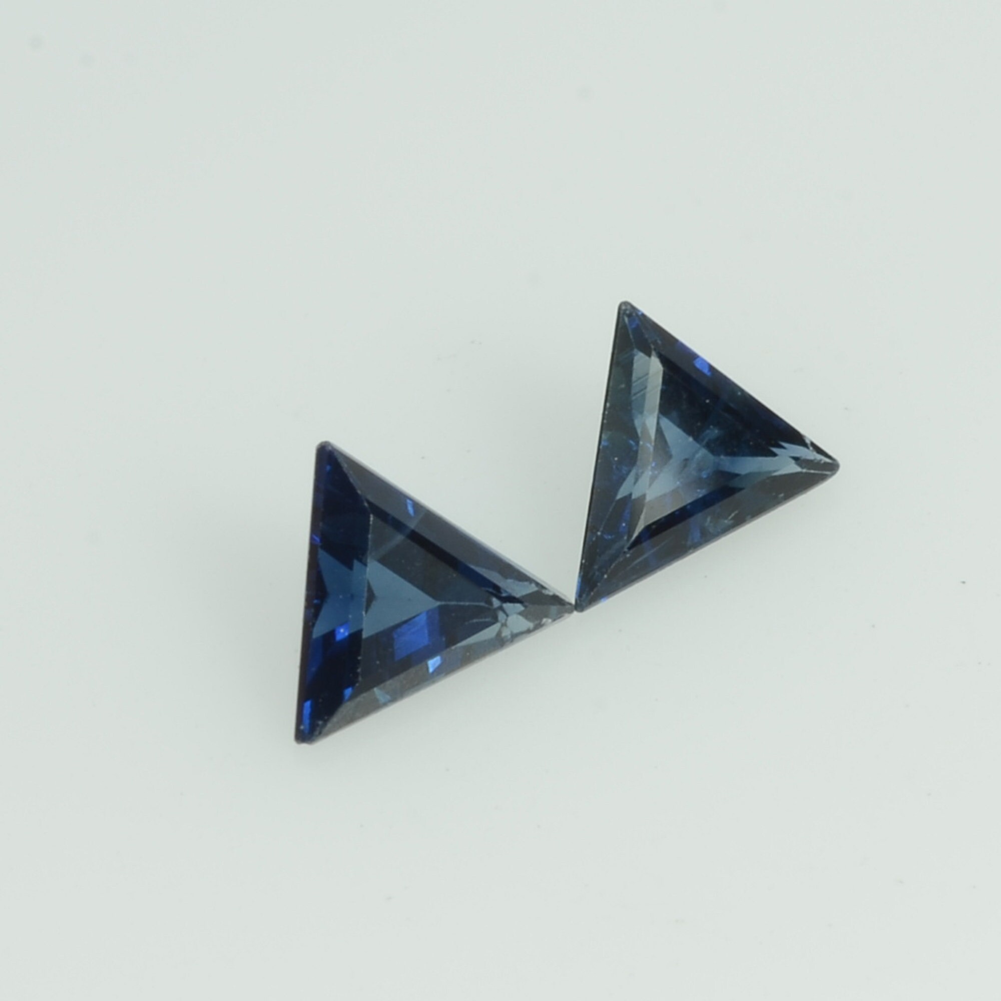 Natural Blue Sapphire Loose Gemstone Triangle Cut Pair - Etsy