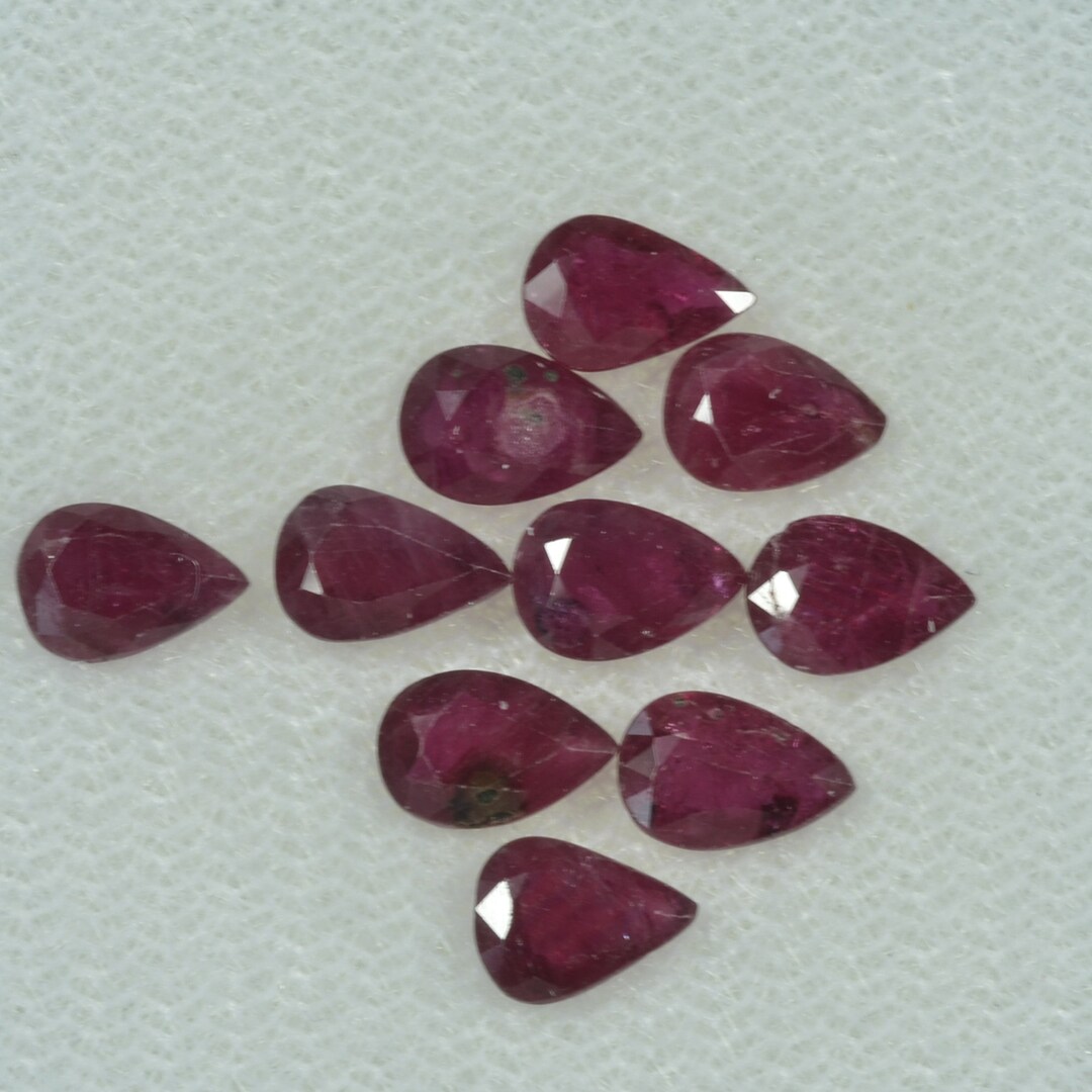 6x4 Mm Lot Natural Ruby Loose Gemstone Pear Cut - Etsy