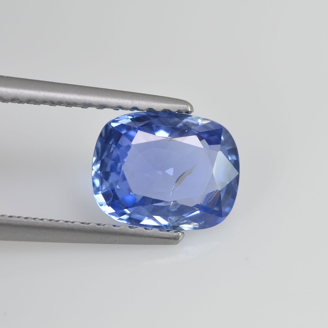 1.68 Cts Unheated Natural Blue Sapphire Loose Gemstone Cushion Cut ...