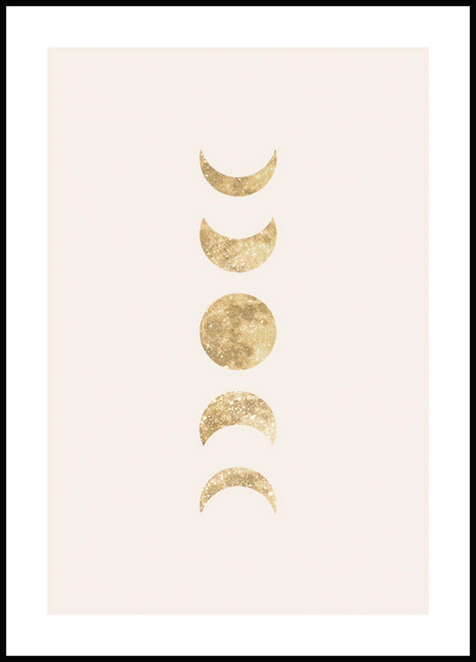 Golden Moon Phases Poster Moon Phases Wall Print - Etsy