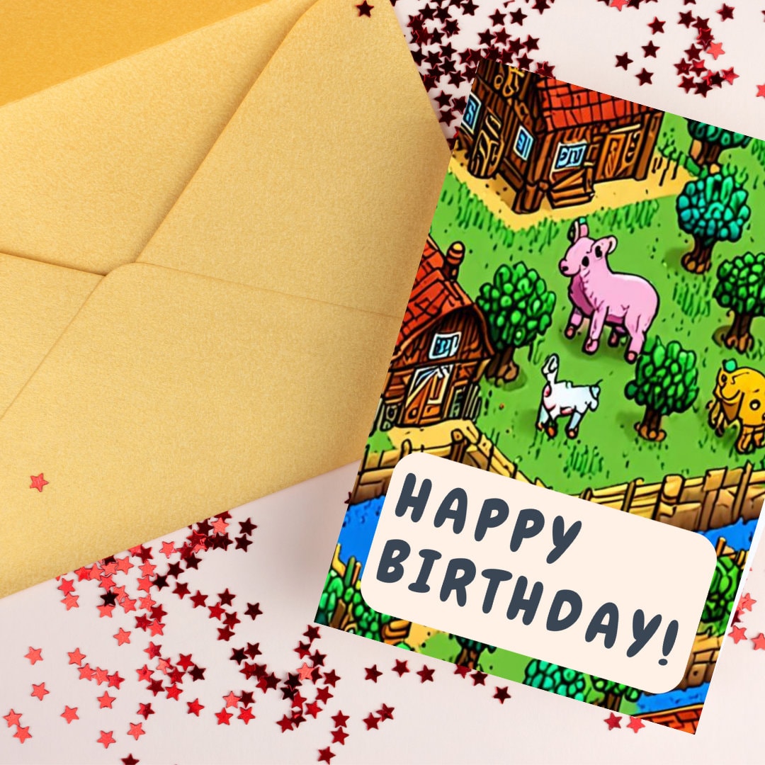 Stardew Valley Birthday Card, Printable Birthday Card, Digital Birthday Card, PDF, Gamers, Kids ...