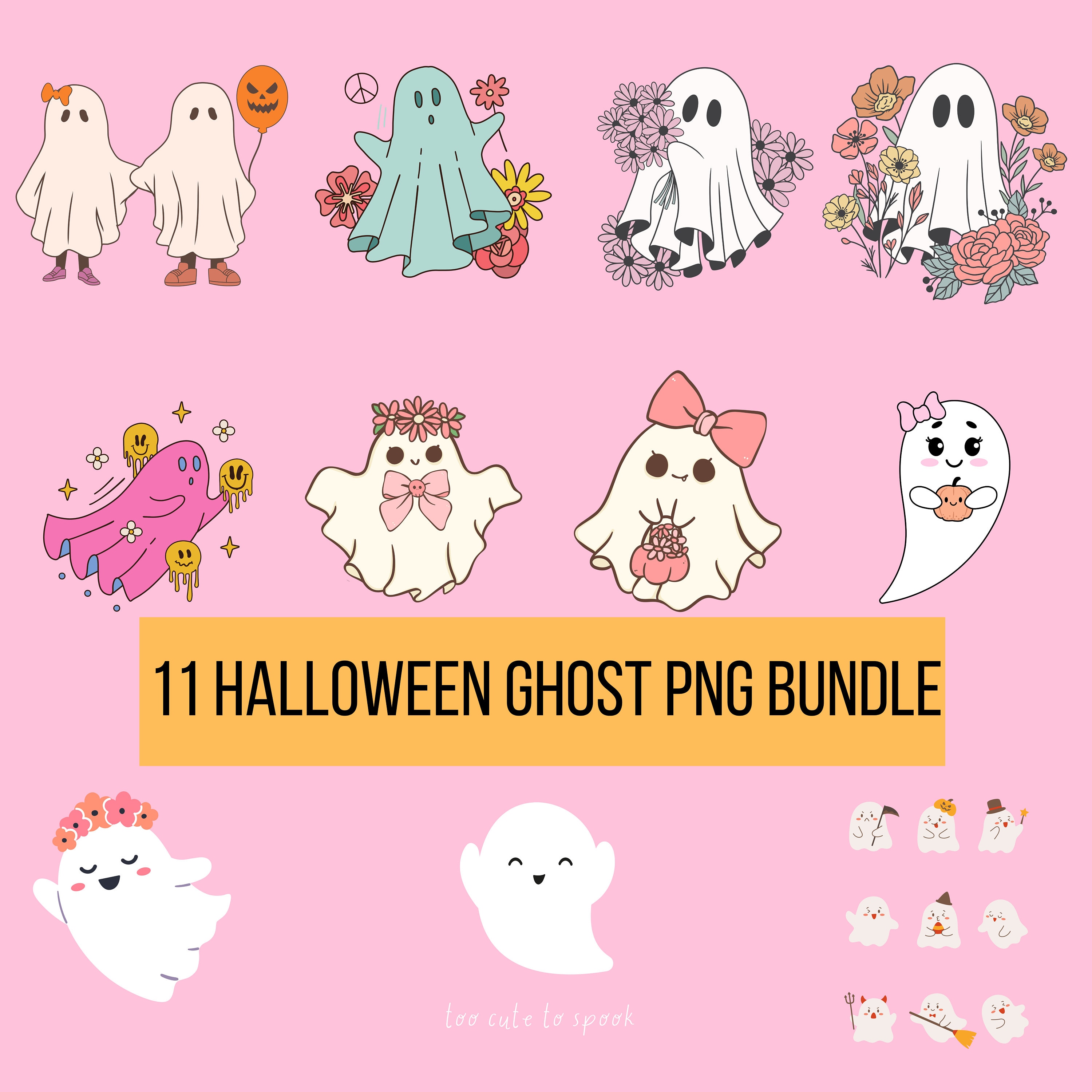 Halloween PNG Ghost Bundle Ghost Clipart Ghost Png Files - Etsy