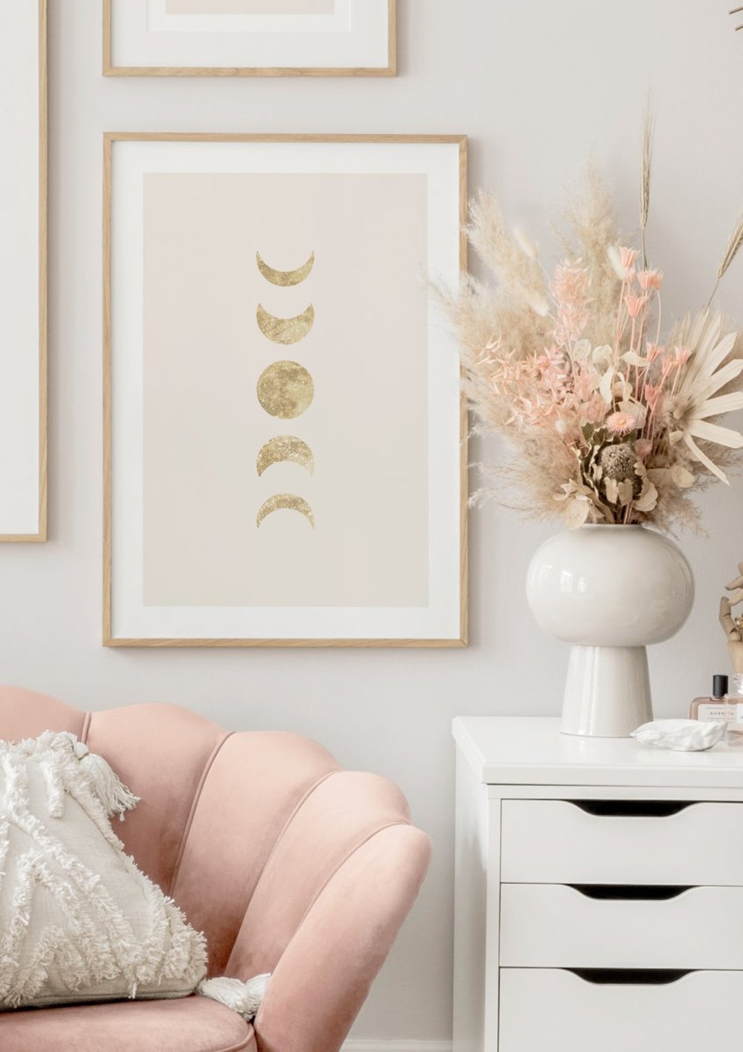 Golden Moon Phases Poster Moon Phases Wall Print - Etsy