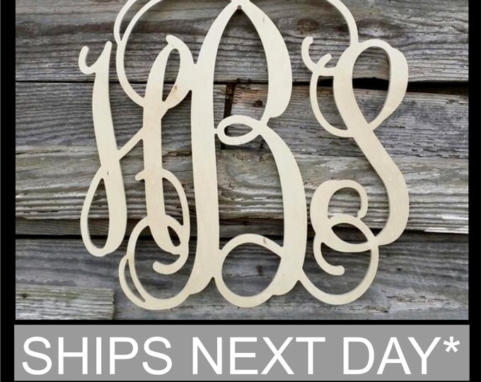 FREE SHIPPING Over Size Wooden Monogram Letters Vine Room Decor Nursery ...