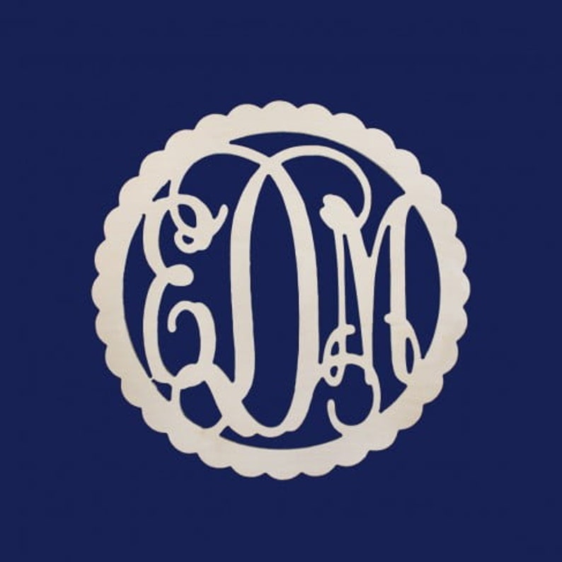 Scallop Wooden Monogram Letters Scallop Wood Vine Room Decor | Etsy