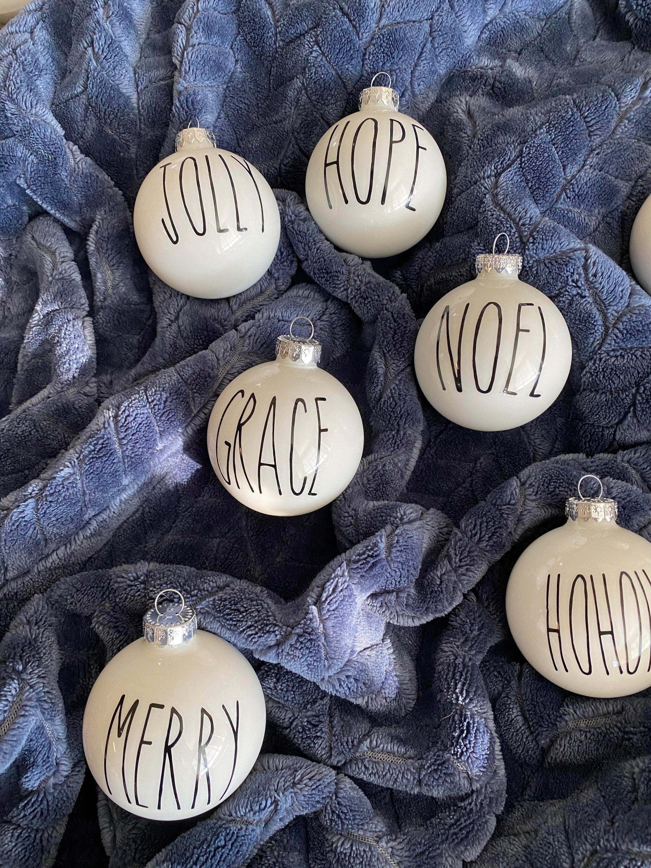 Rae Dunn Inspired Christmas Balls - Etsy