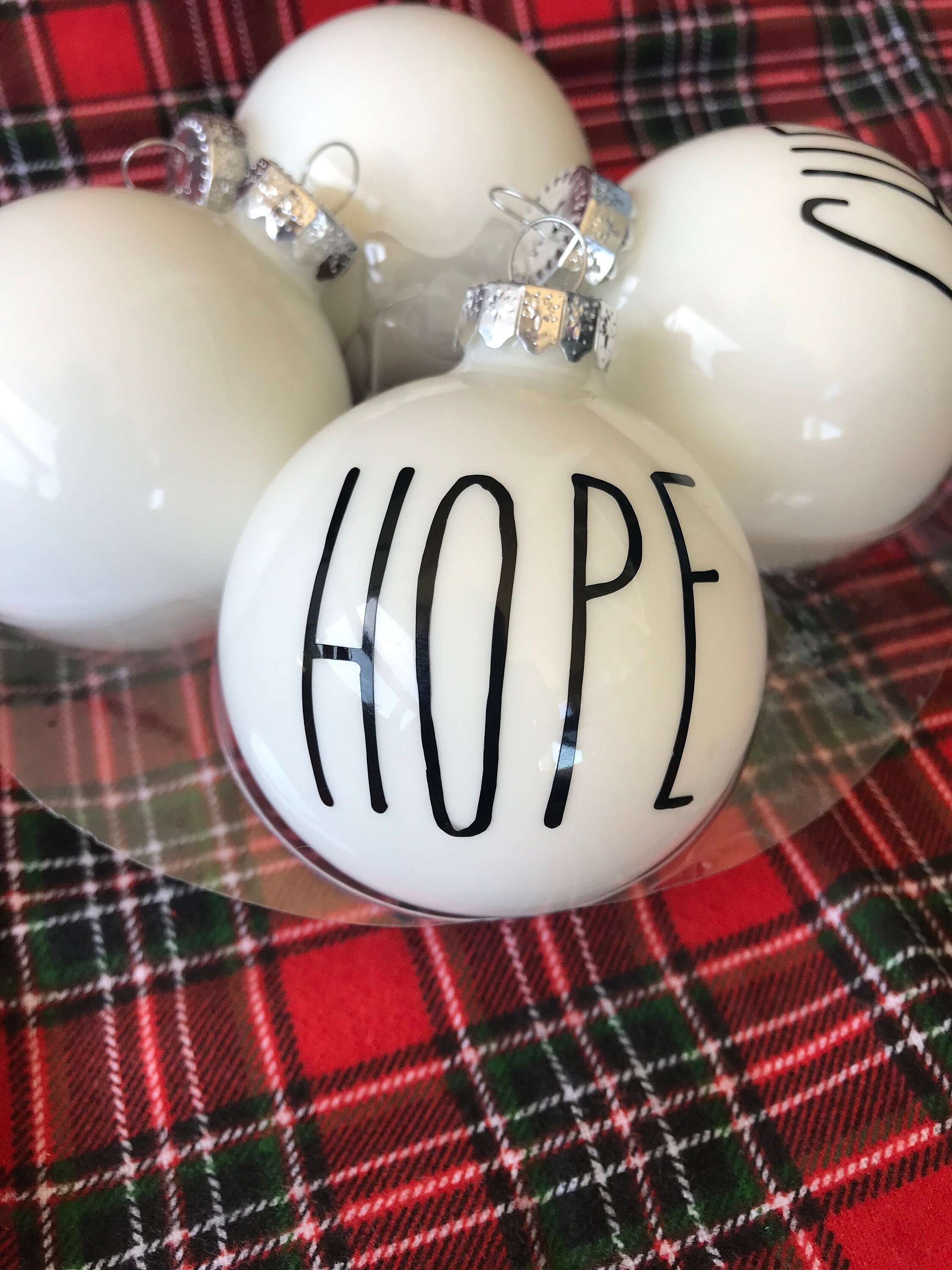 Rae Dunn Inspired Christmas Balls - Etsy