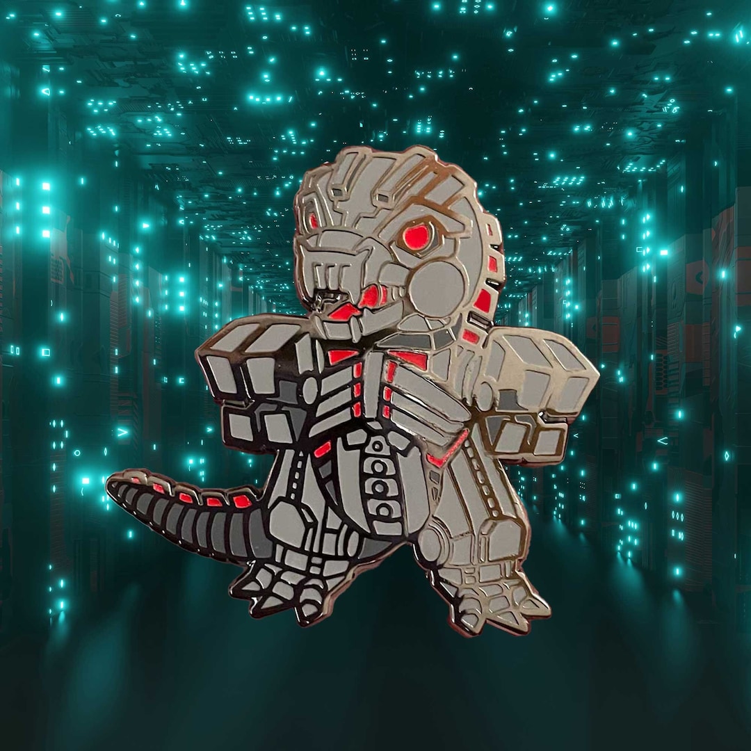 Chibi Mecha Zilla Enamel Pin - Etsy