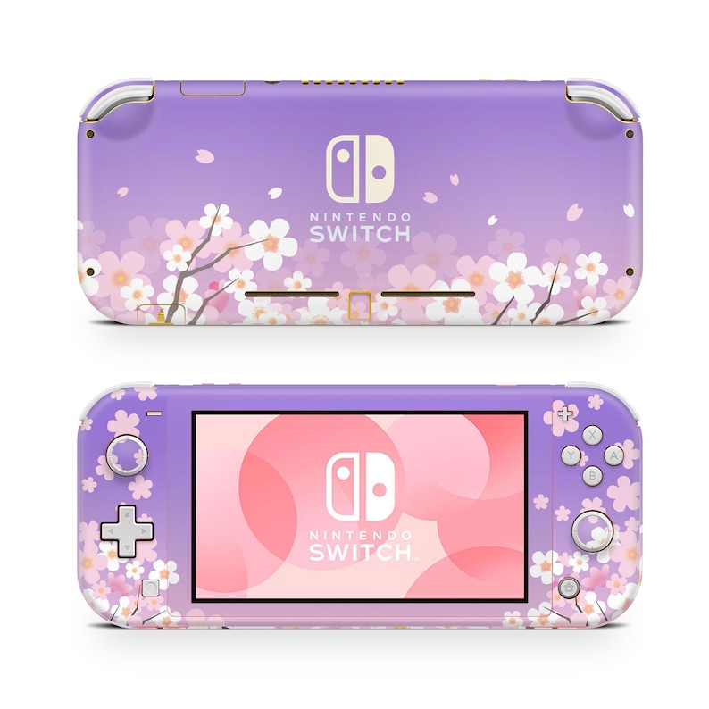 Sweet Sakura Cherry Blossom Pink X Purple Nintendo Switch Lite Skin ...