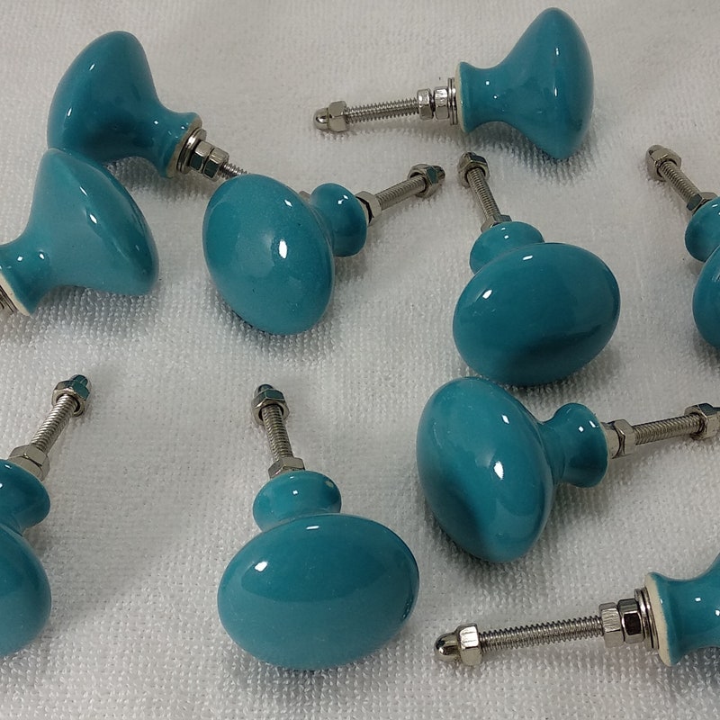 Teal Knobs - Etsy
