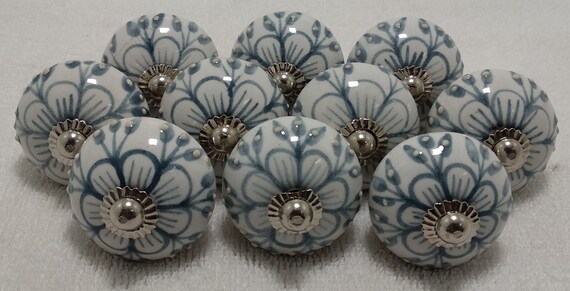 Emboss Vintage Grey Ceramic Knobs Kitchen Cabinet Knobs - Etsy
